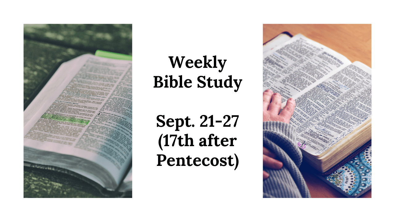 Online Bible Study: Week of Sept. 21-27 | St. Paul Lutheran Church